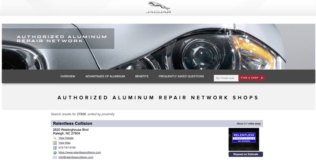 Jaguar and Land Rover Certified Collision - Relentless Collision Repair